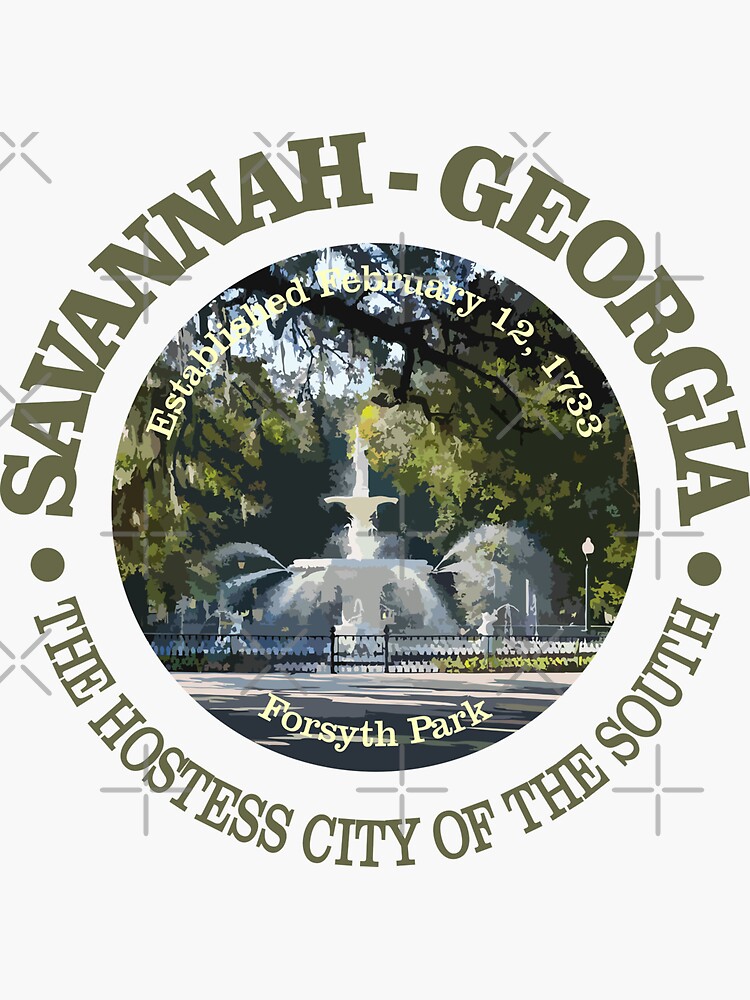 "Savannah, Georgia (B)" Sticker for Sale by curranmorgan | Redbubble