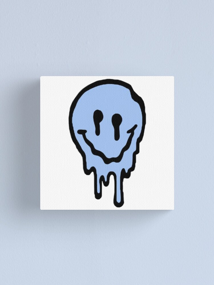 "baby blue drippy smiley face" Canvas Print for Sale by noelleh1204 ...