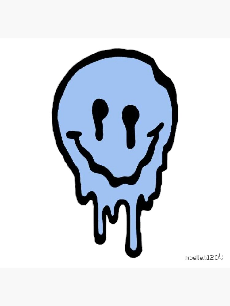 "baby blue drippy smiley face" Poster for Sale by noelleh1204 | Redbubble