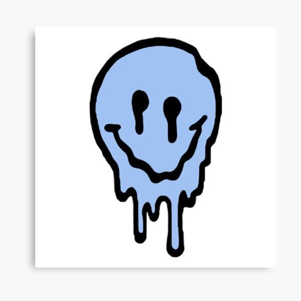 "baby blue drippy smiley face" Canvas Print for Sale by noelleh1204 ...