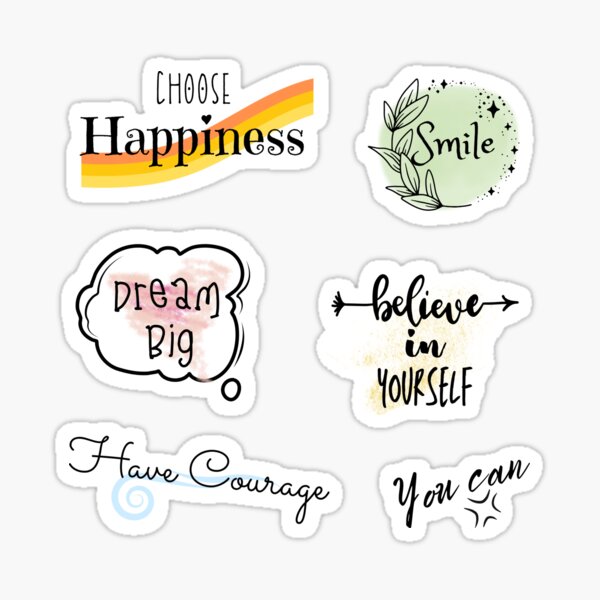 "Positive affirmations motivation self-love sticker set combo sheet ...
