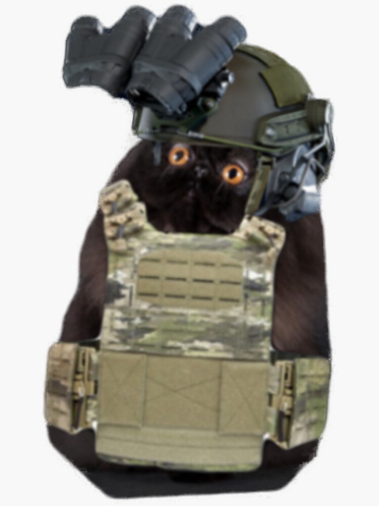 "Operator Big Saw Cat" Sticker for Sale by Catwithhardhat | Redbubble