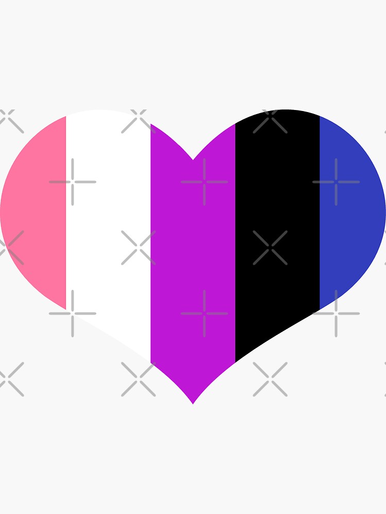 "Genderfluid Heart" Sticker for Sale by FemboiArt | Redbubble