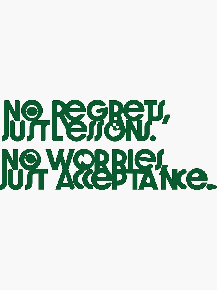 "No Regrets" Sticker for Sale by libbcoh | Redbubble