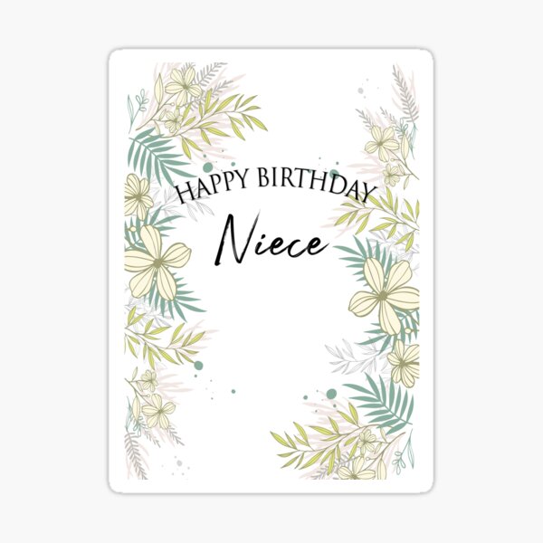 "Happy Birthday Niece Floral" Sticker by JayinJewels | Redbubble