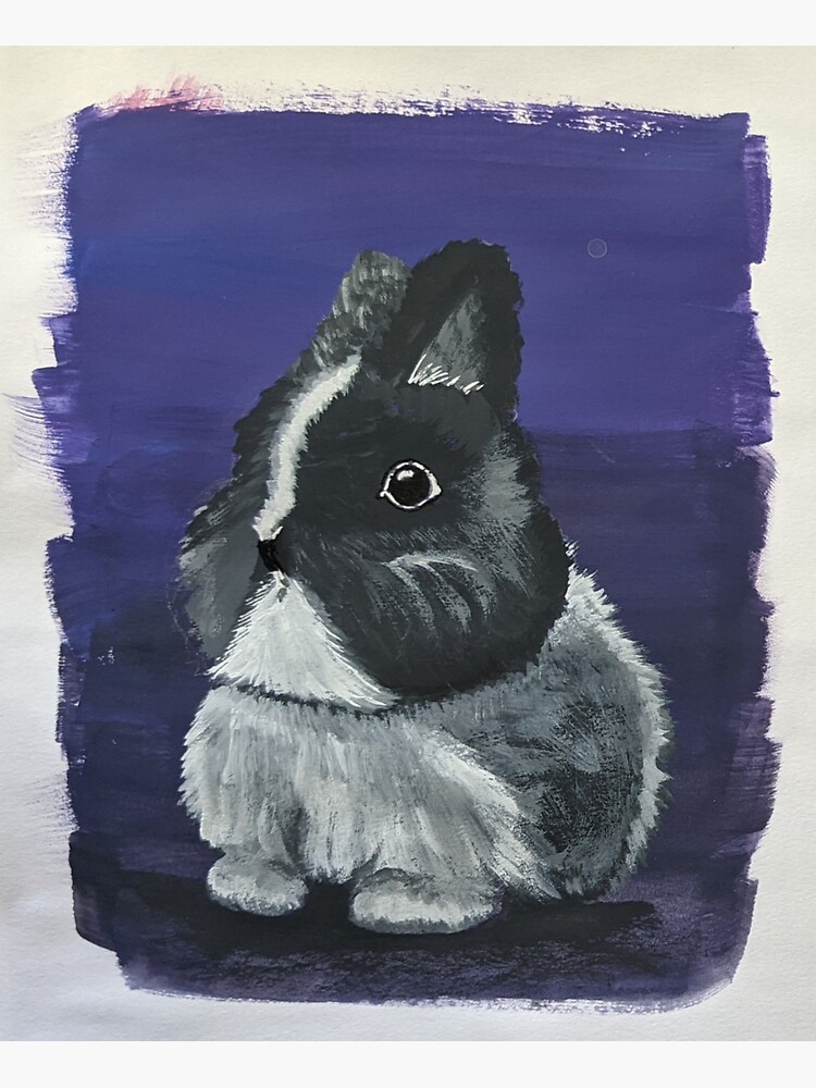 "Serious Bunny Purple Background" Sticker for Sale by CreatingCute ...