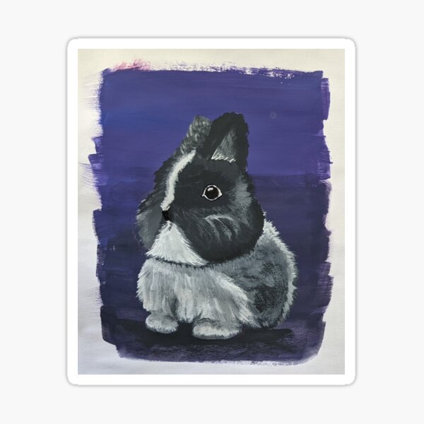 "Serious Bunny Purple Background" Sticker for Sale by CreatingCute ...