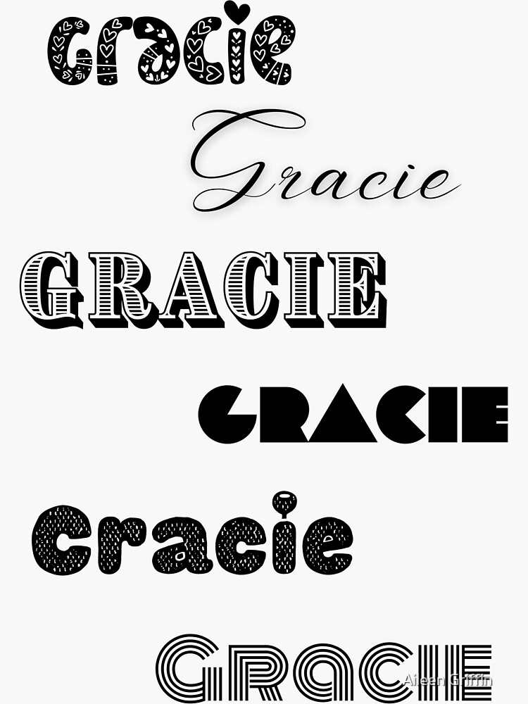 "Gracie name stickers" Sticker by magleen | Redbubble