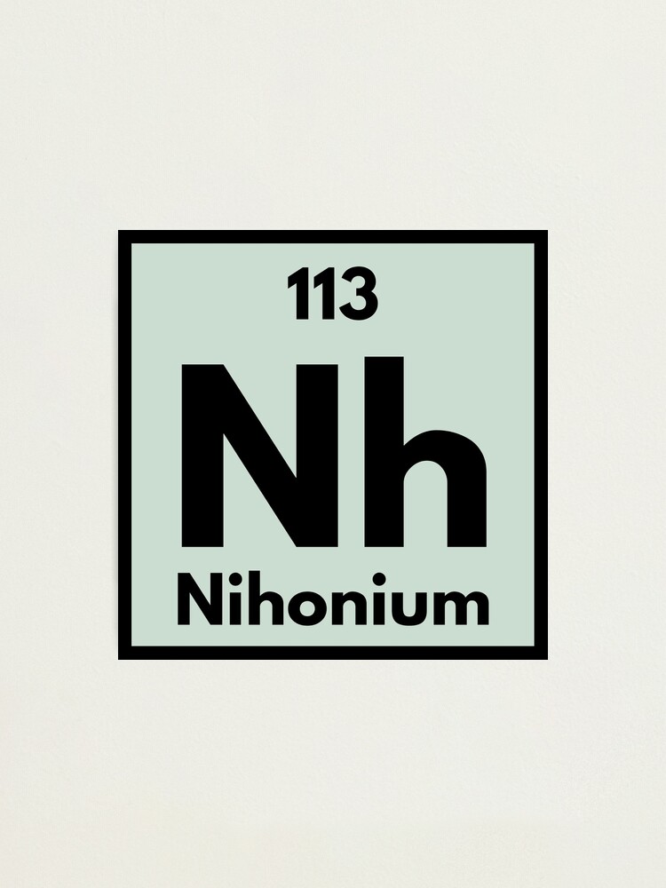 Lámina fotográfica «Número de elemento de la tabla periódica 113 Nh ...