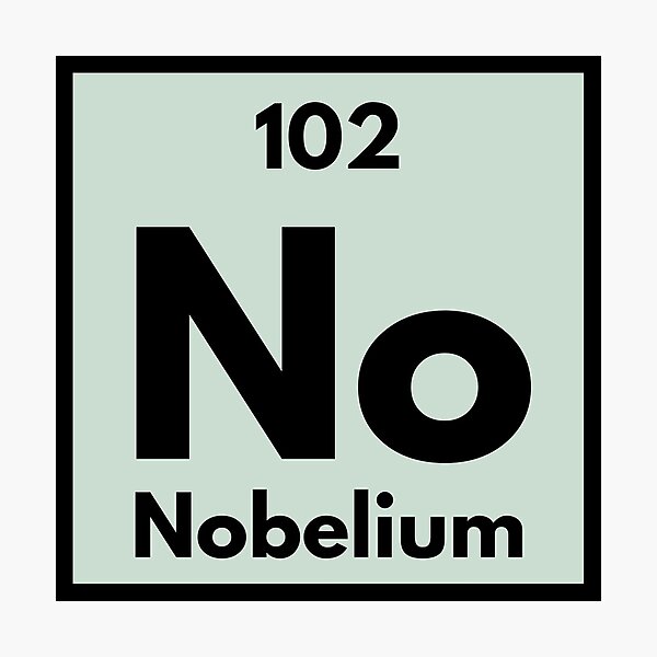 Lámina fotográfica «Elemento número 102 de la tabla periódica No ...