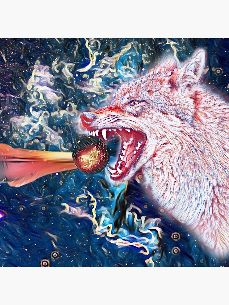 "Wolf god breathing fire" Poster by Jambonfromage | Redbubble