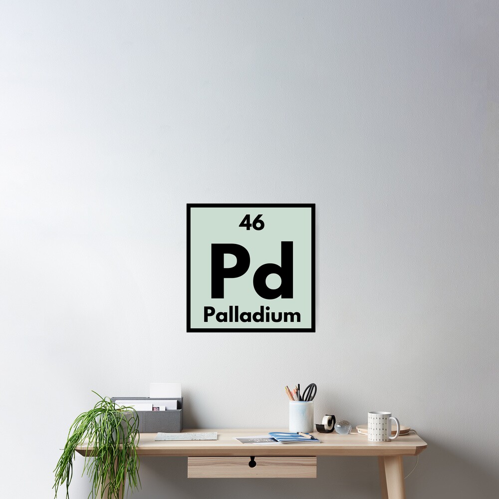 Poster « Numéro d'élément du tableau périodique 46 Pd Palladium », par ...