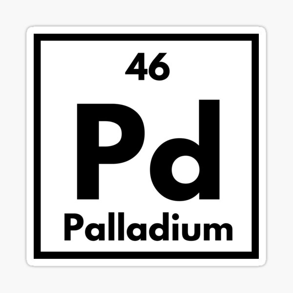 "Periodic Table element number 46 Pd Palladium" Sticker for Sale by ...