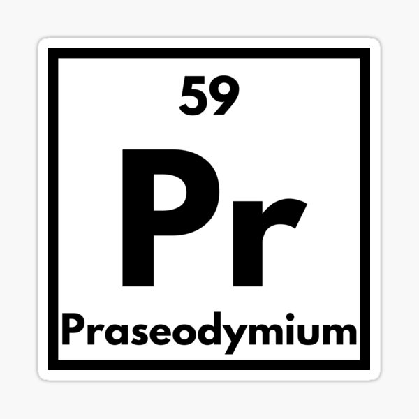 "Periodic Table element number 59 Pr Praseodymium" Sticker for Sale by ...