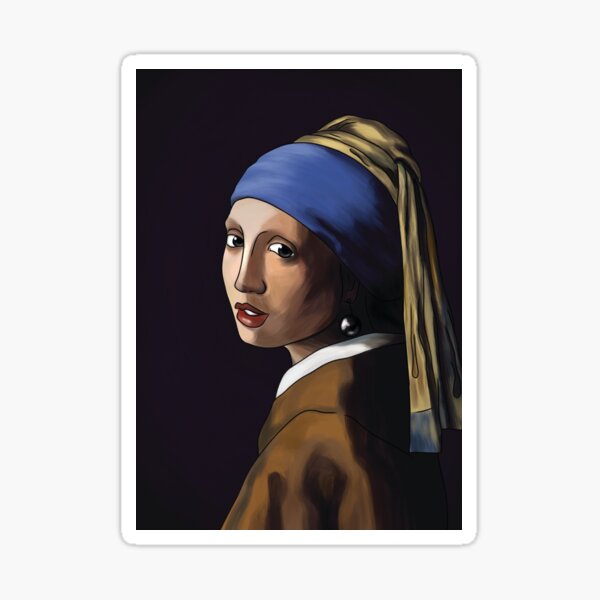 "Girl with a Pearl Earring" Sticker for Sale by LisaGhosheh | Redbubble