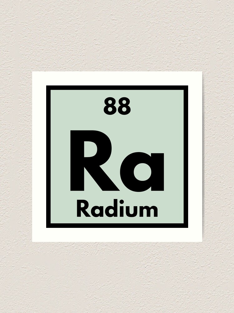 Lámina artística «Número de elemento de la tabla periódica 88 Ra Radium ...
