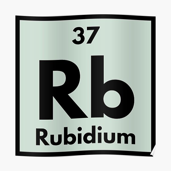 "Periodic Table element number 37 Rb Rubidium" Poster by PeriodicBliss ...