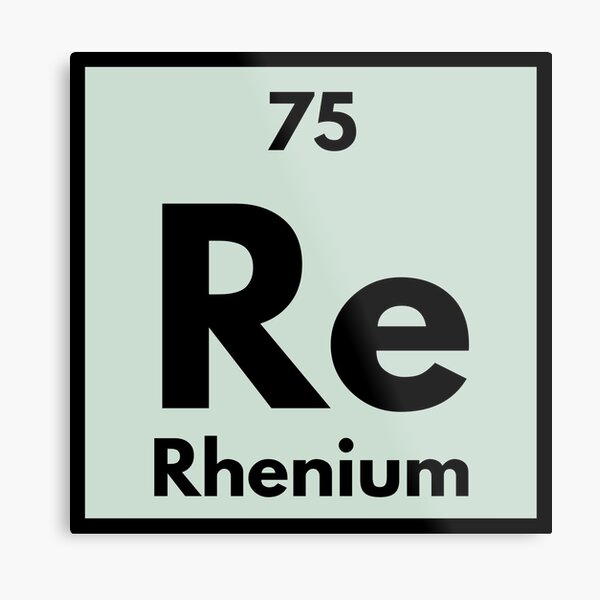 Lámina metálica «Número de elemento de la tabla periódica 75 Re Renio ...