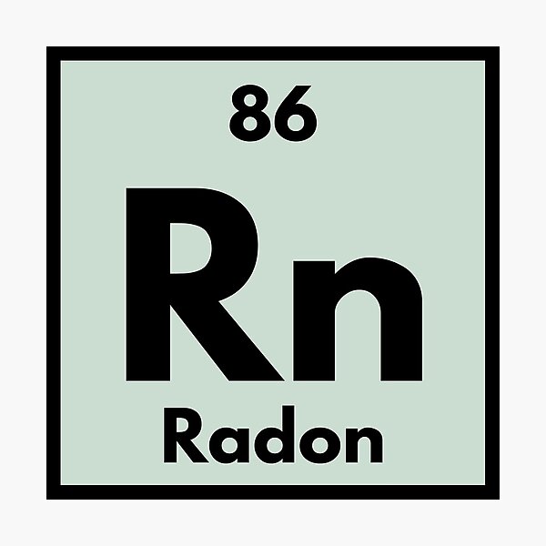 Lámina fotográfica «Número de elemento de la tabla periódica 86 Rn ...