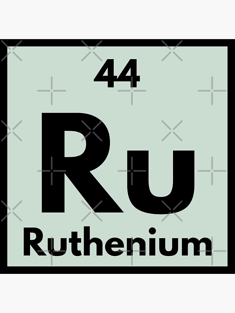"Periodic Table element number 44 Ru Ruthenium" Poster for Sale by ...