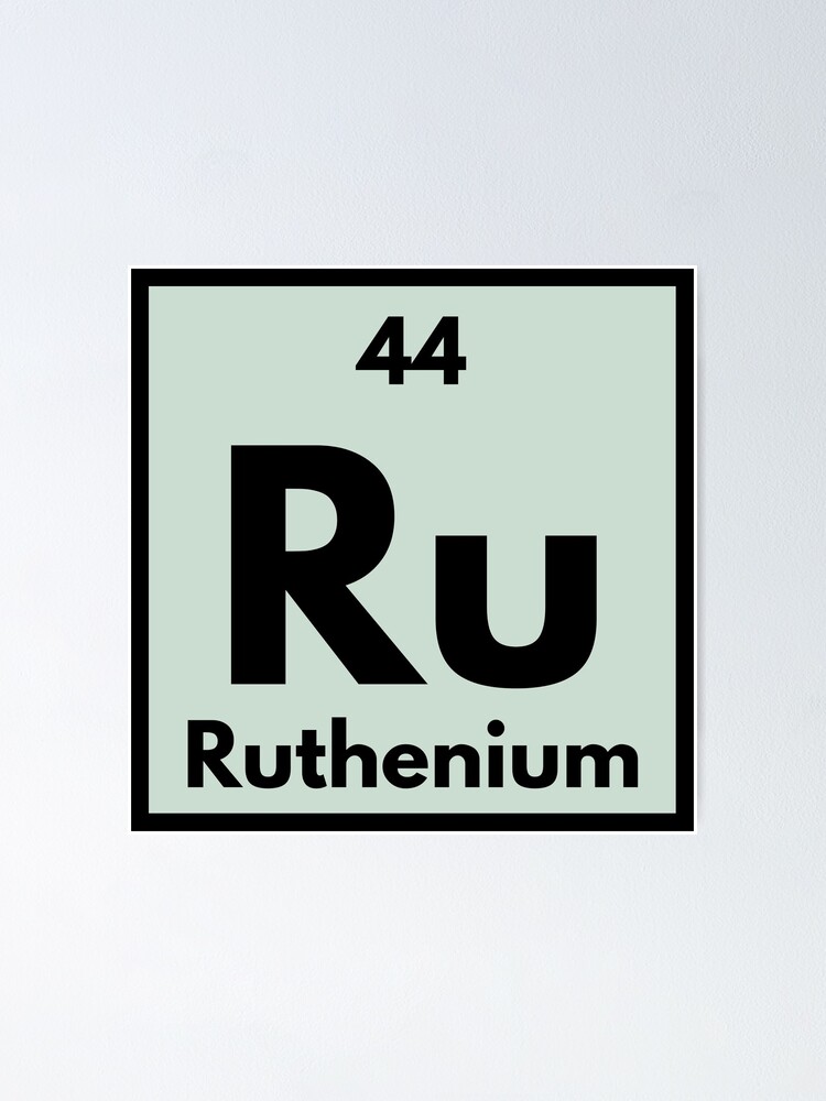 "Periodic Table element number 44 Ru Ruthenium" Poster for Sale by ...