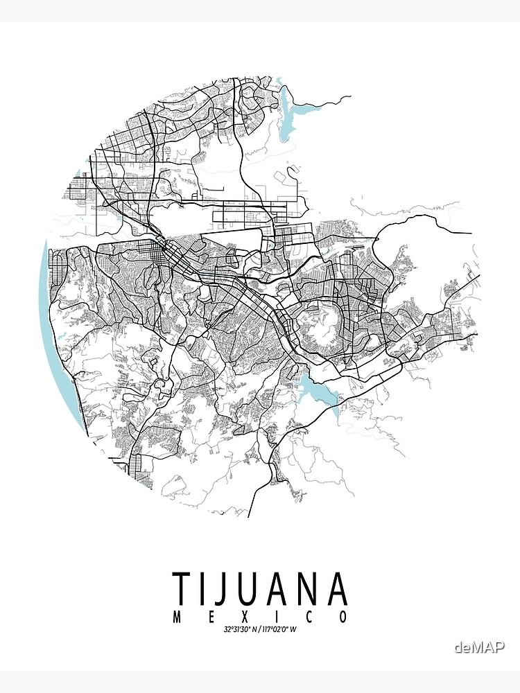 Póster «Mapa de la ciudad de Tijuana de México - Círculo» de deMAP ...