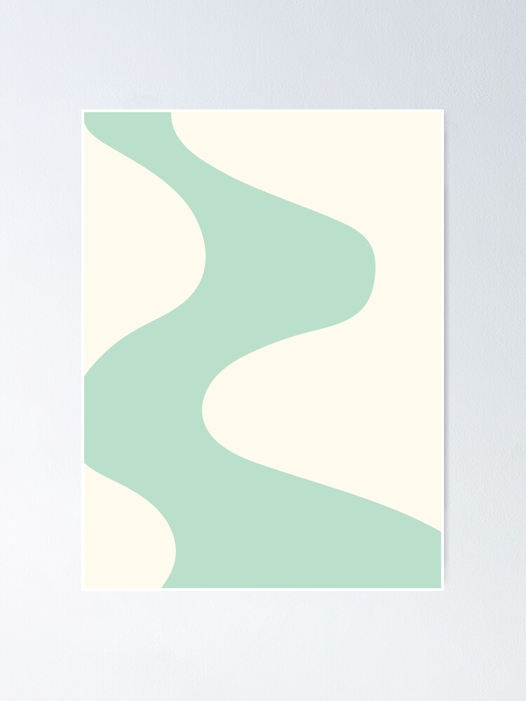 "abstract geometry wave (green + cream)" Poster by kimtangdesign ...