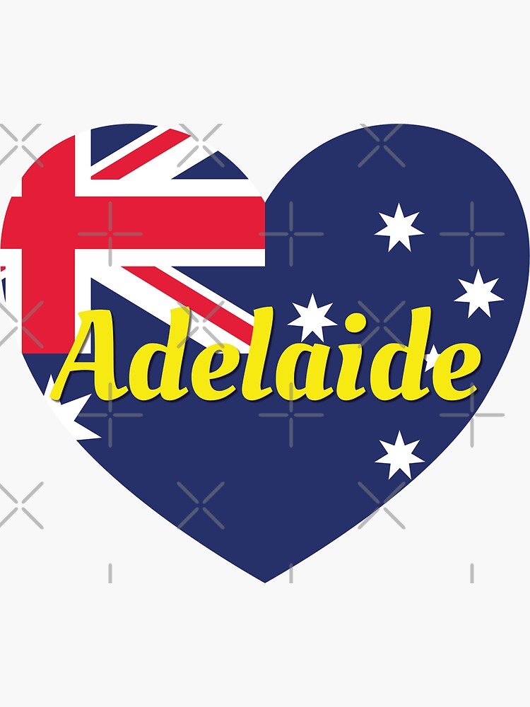 "Adelaide South Australia Australia Australian Flag Heart (White ...