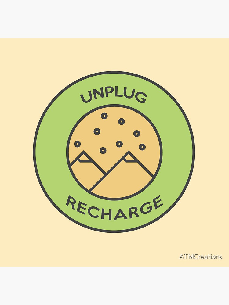 "Unplug Recharge" Sticker for Sale by ATMCreations | Redbubble