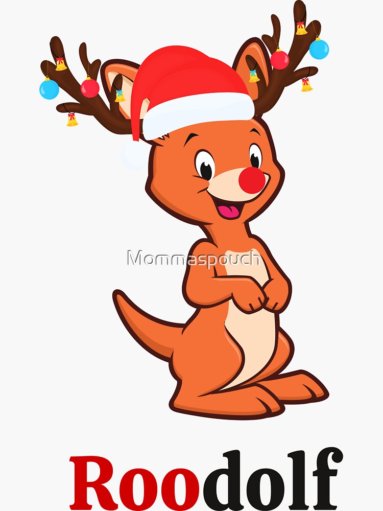 "Australian Christmas funny kangaroo Roodolf" Sticker for Sale by ...