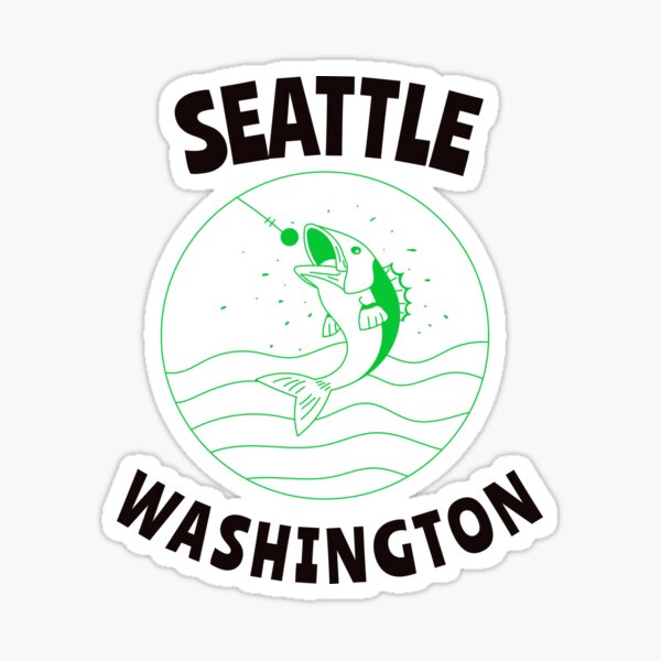 "Seattle Washington "Fish" T-Shirt/Sticker Gift Idea" Sticker for Sale ...