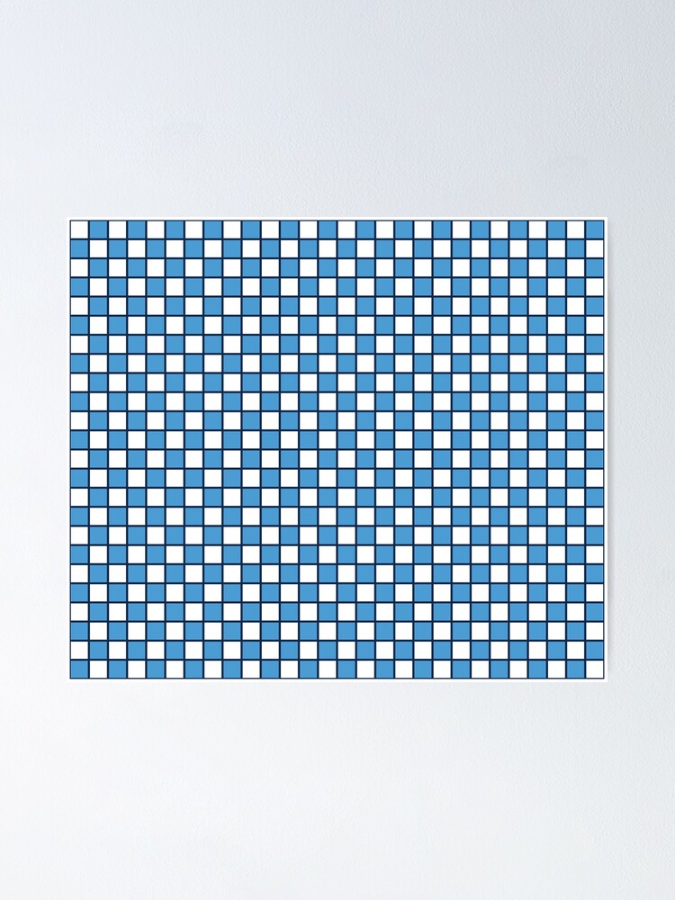 "Light blue, navy, and white checkered pattern" Poster for Sale by hgg1 ...