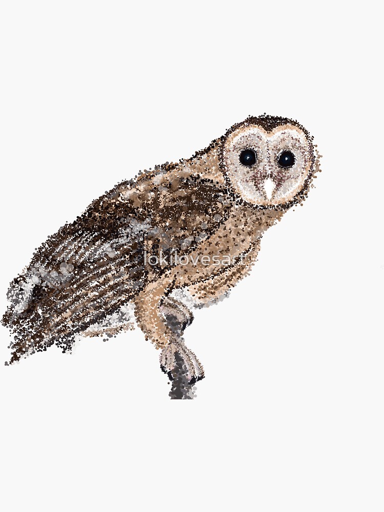 "Australian Masked Owl Pointillism Dot Art" Sticker for Sale by ...