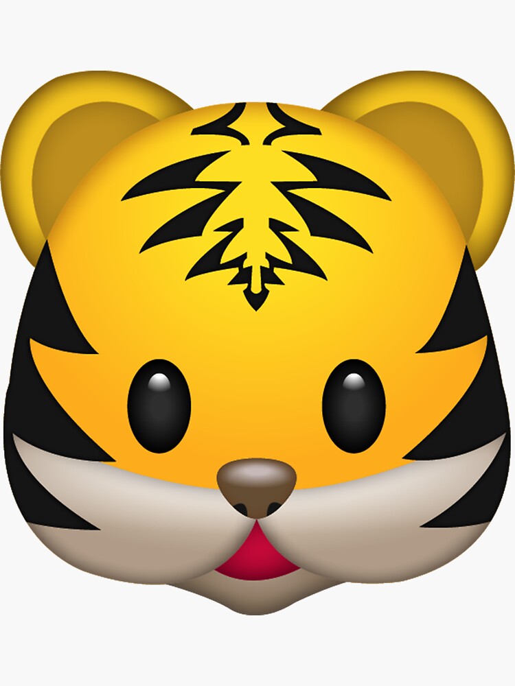 "Tiger Face Emoji Sticker Sticker" Sticker for Sale by LizSibley ...