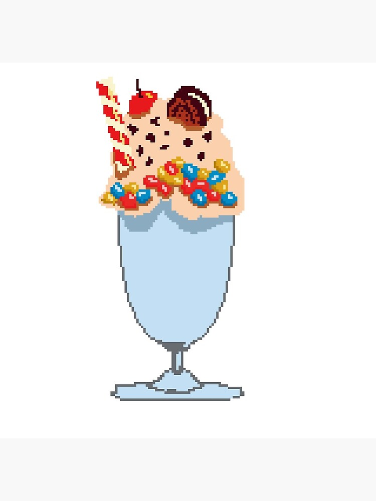"Pixel Art Oreo Cookie Milkshake with a Cherry on Top" Metal Print by ...