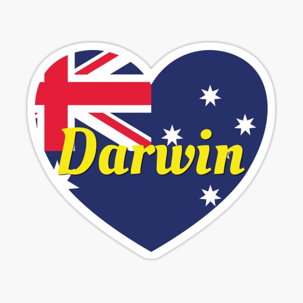 "Darwin Northern Territory Australia Australian Flag Heart (White ...