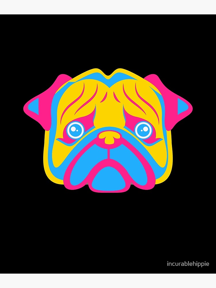 "Pansexual Pug! Cute dog in the pan pride flag colours" Poster by ...