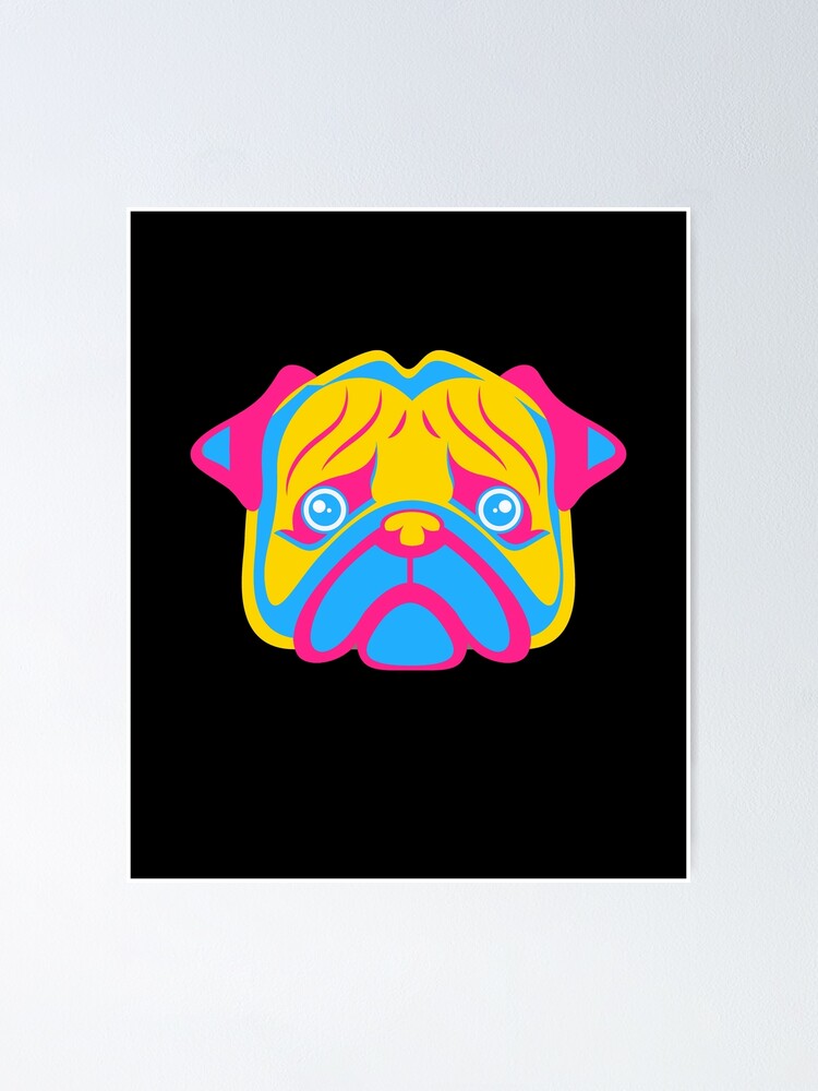 "Pansexual Pug! Cute dog in the pan pride flag colours" Poster by ...