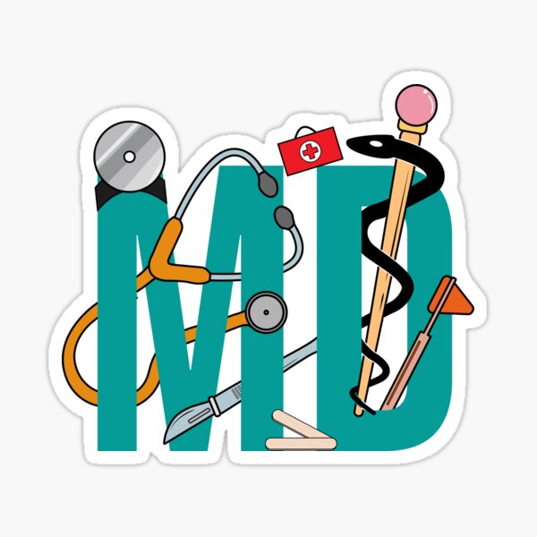 "MD Medical Doctor, Stethoscope " Sticker for Sale by Preents | Redbubble