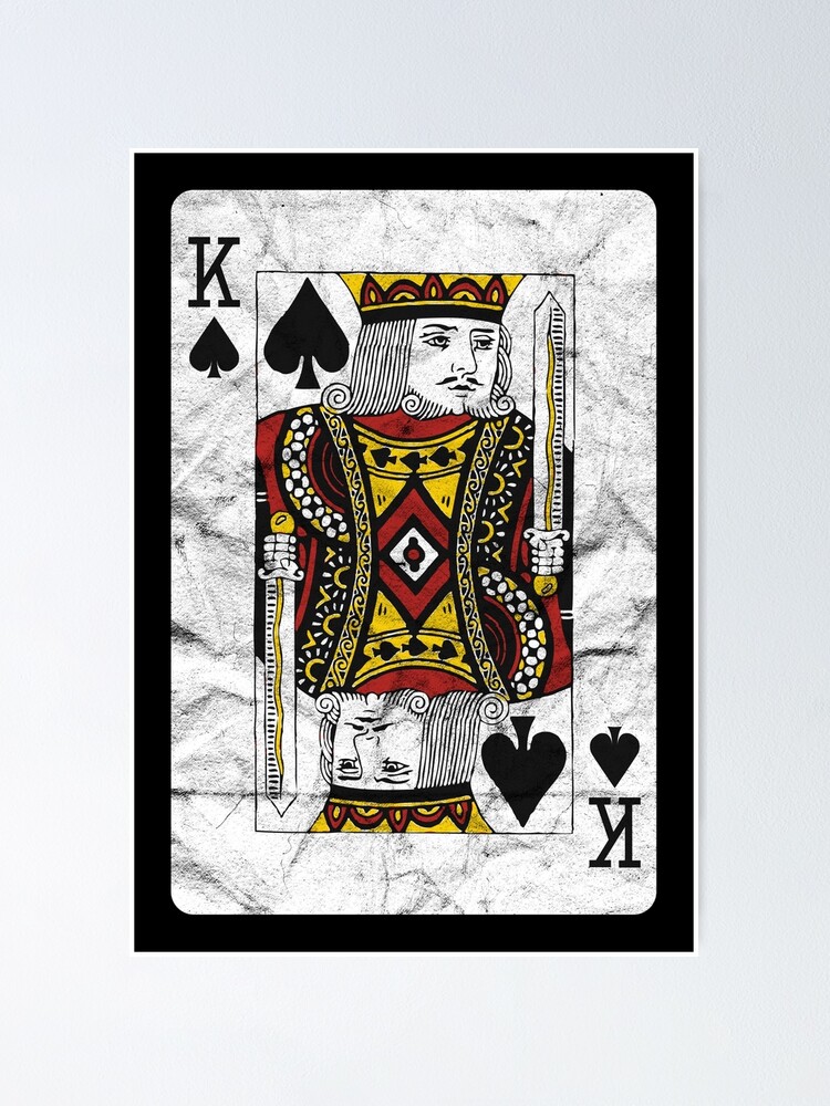 "Playing Cards King Of Spades (distressed design)" Poster for Sale by ...