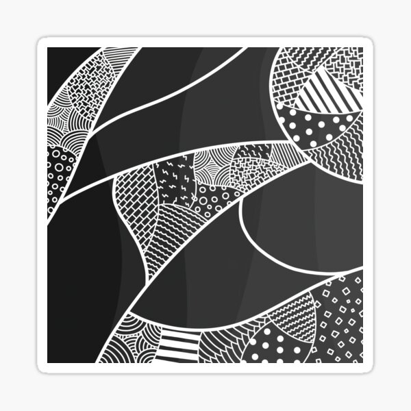 "Geometric pattern in gradient black color blocks background" Sticker ...