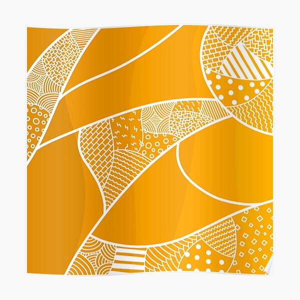 "Geometric pattern in gradient mustard yellow color blocks" Poster for ...