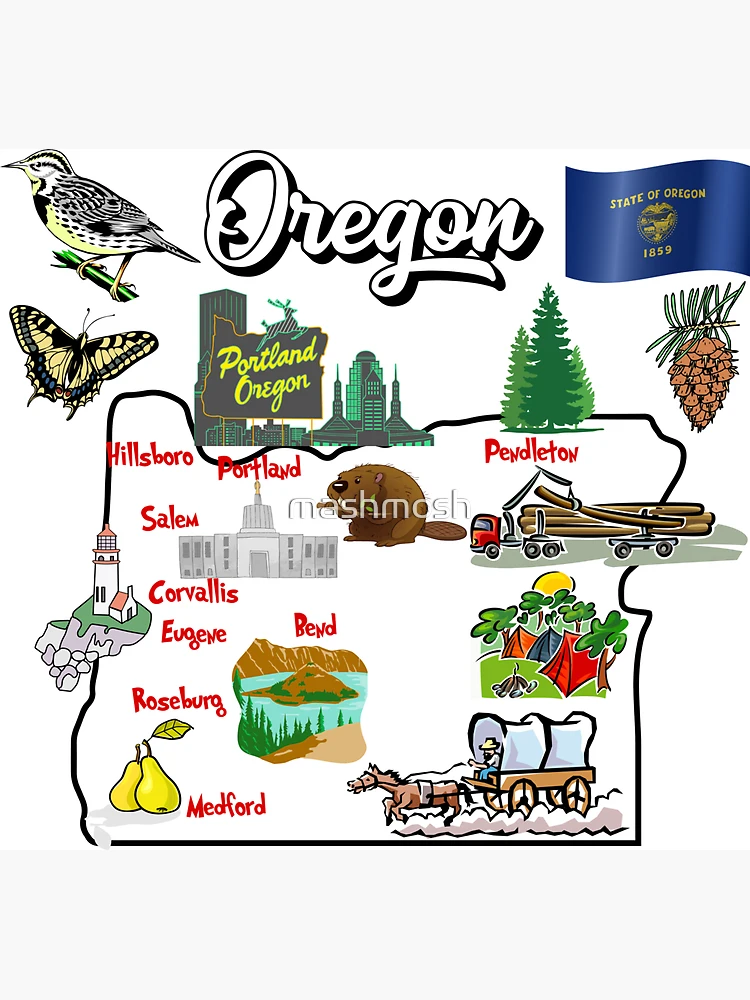 Oregon Facts Map And State Symbols Enchantedlearningcom The Little