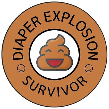 "Parent achievement badge diaper explosion survivor" Sticker for Sale ...