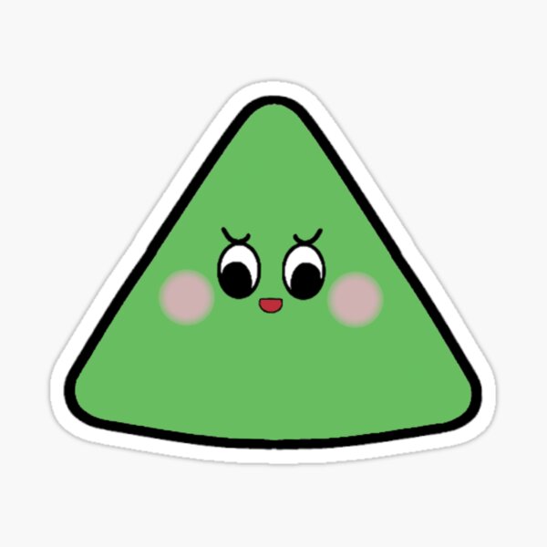"Cute Green Triangle " Sticker for Sale by gooonyeeen | Redbubble
