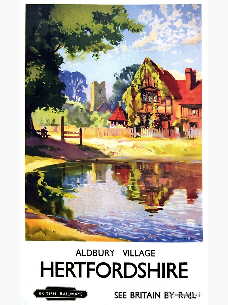 "Vintage British Railways poster for Aldbury Village, Hertfordshire ...