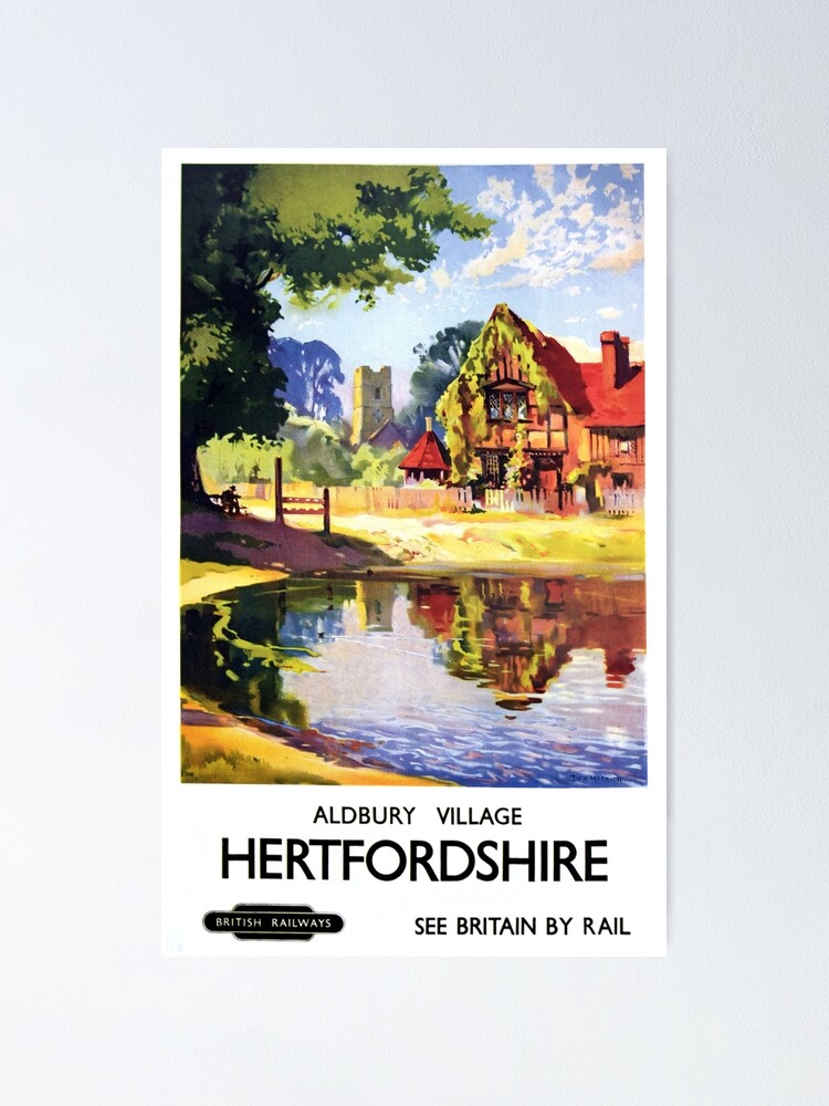 "Vintage British Railways poster for Aldbury Village, Hertfordshire ...