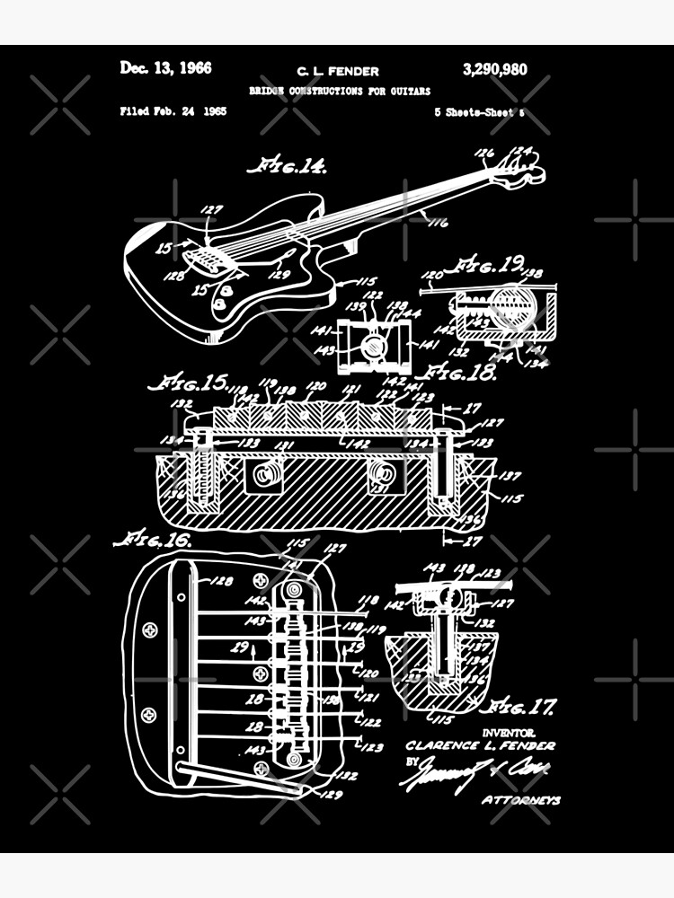 "Lover Engineering Drawing Guitar Patent Print 1966 - Vintage Musical ...