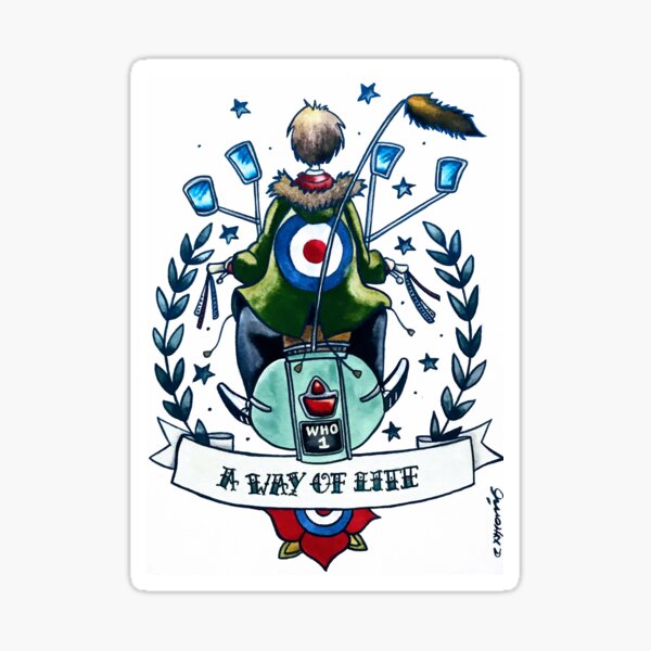 "Mod, scooter, Way of Life Tattoo painting" Sticker for Sale by ...