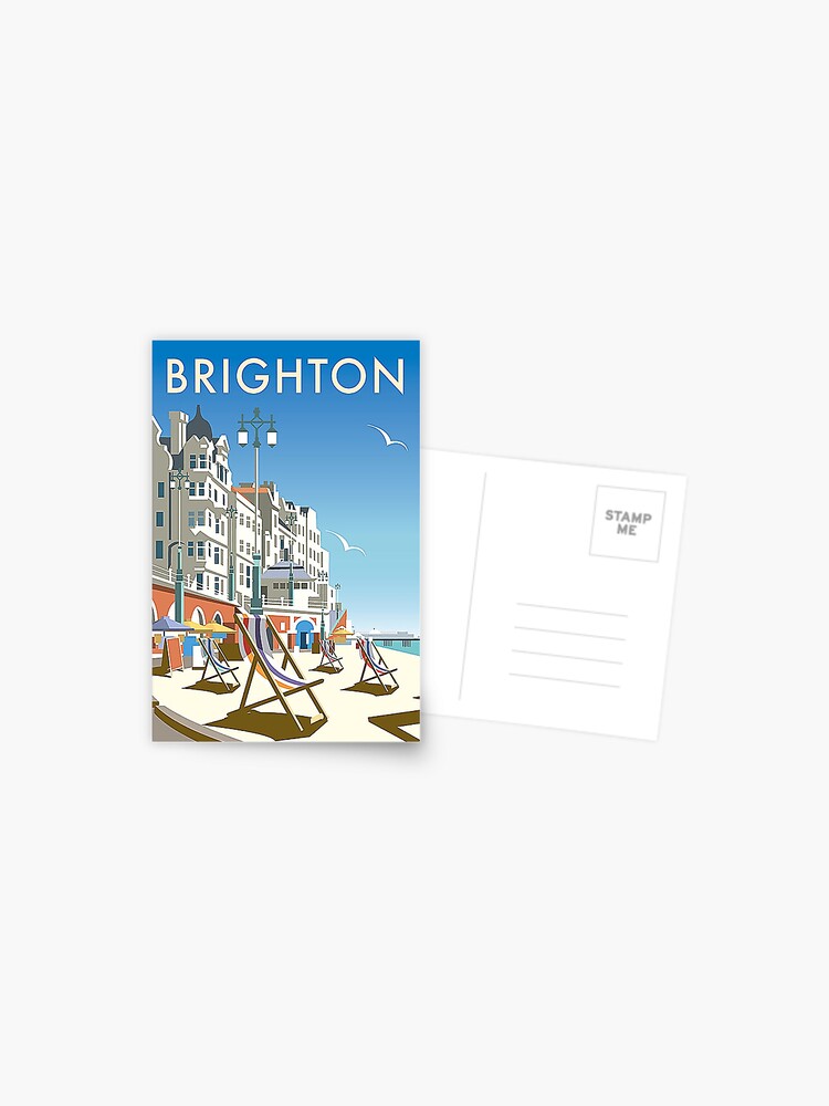"Brighton England Vintage Travel poster" Postcard for Sale by Arctic ...